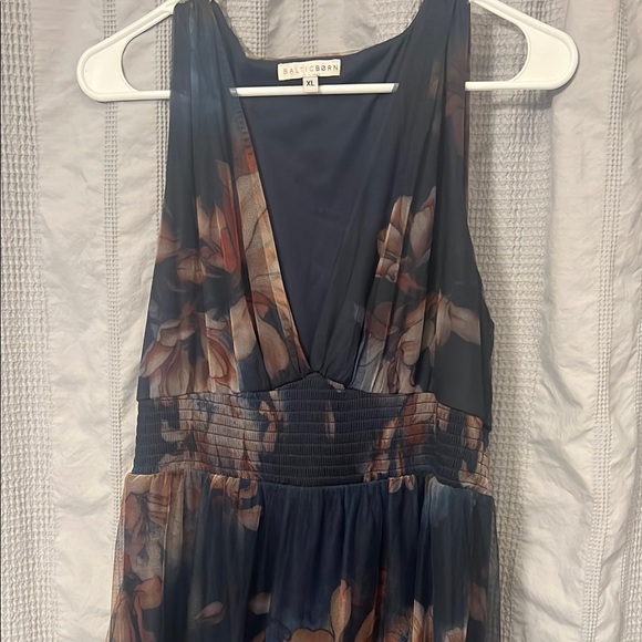 Baltic Born | Dresses | Baltic Born Floral Maxi Dress Navy And Brown ...
